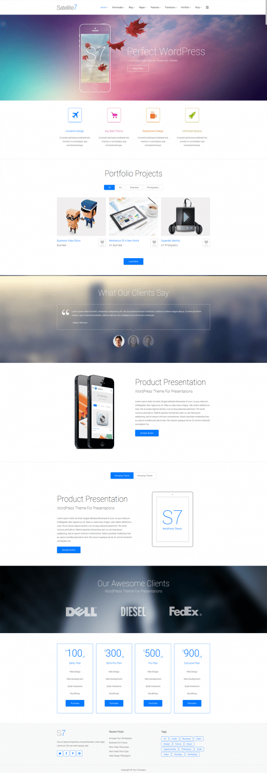 WordPress扁平化风格主题：Satellite7 v2.4_JOYTHEME