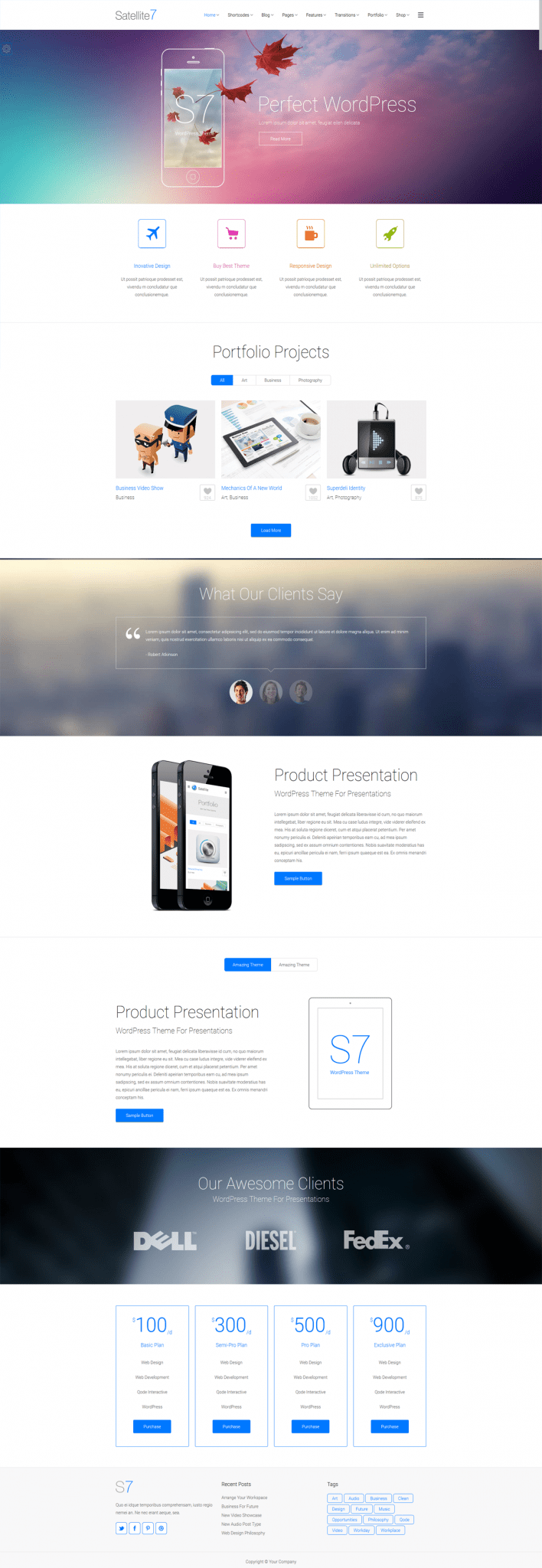 WordPress扁平化风格主题：Satellite7 v2.4_JOYTHEME